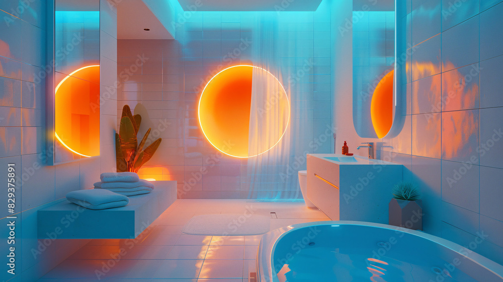 An AI-enhanced smart home bathroom with augmented reality displays ...