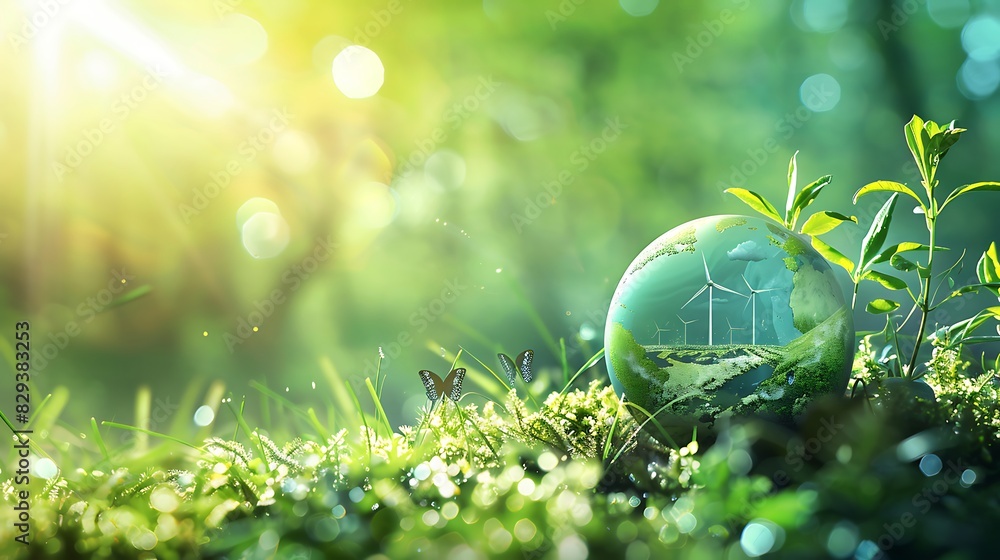 Visualize a world where renewable energy sources power thriving ...