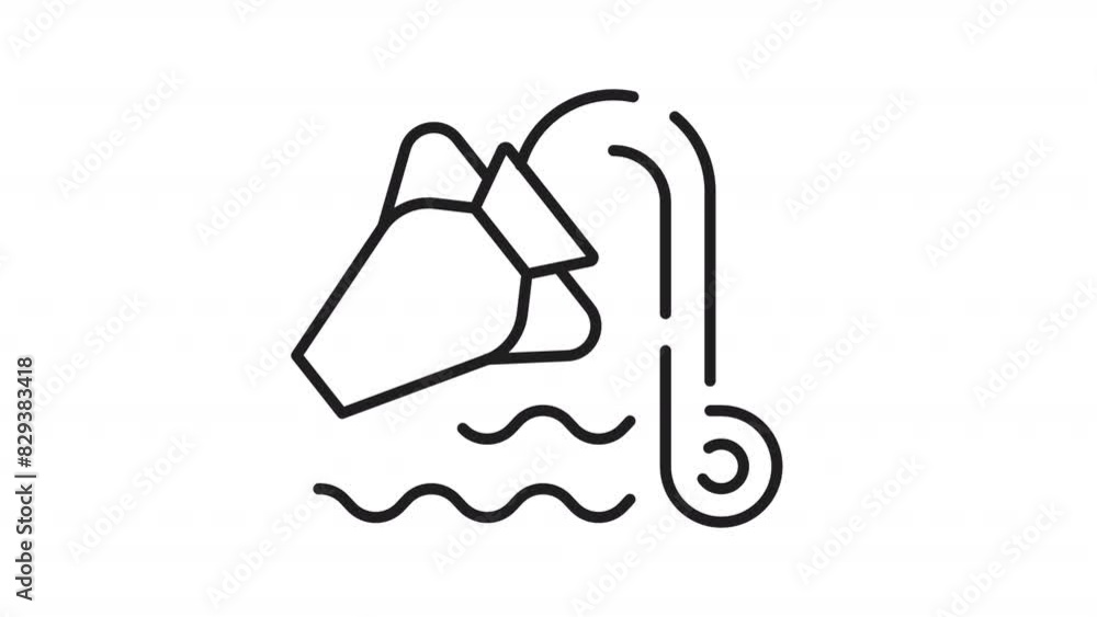 Animated aquarius icon. Water pouring from jug line animation ...