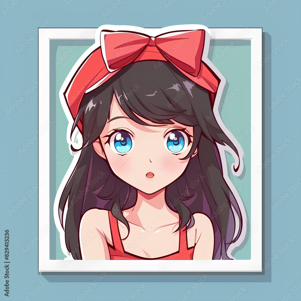 Kawaii Anime Portrait, anime girl character, anime girl sticker ...
