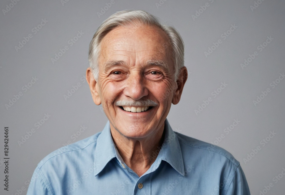 portrait view of a regular happy smiling old man , ultra realistic ...