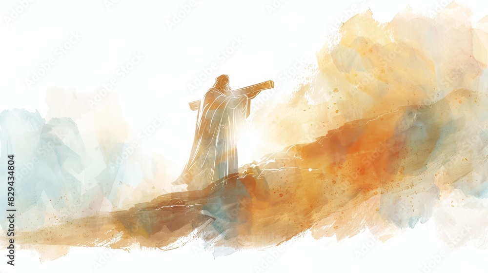 Biblical Illustration: Moses with the Ten Commandments, Descending ...