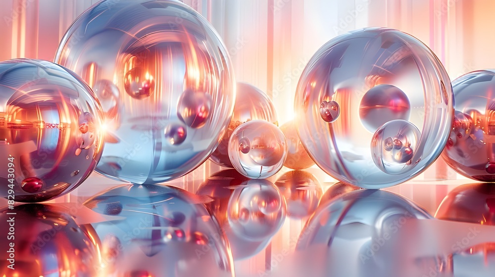 Abstract geometric ball holography sparkle background, reflection ...