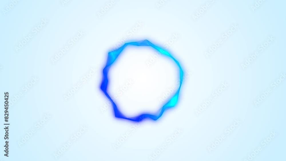 Animated blue chaotically rotating sphere frame. Random plexus of lines ...