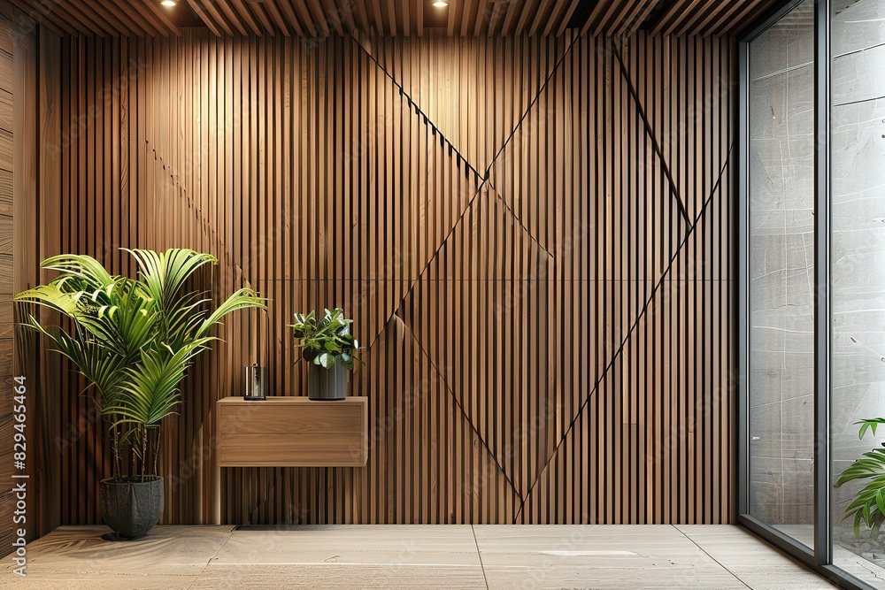 Elegant Wooden Panel Entrance Wall Design for Modern Home Interiors ...