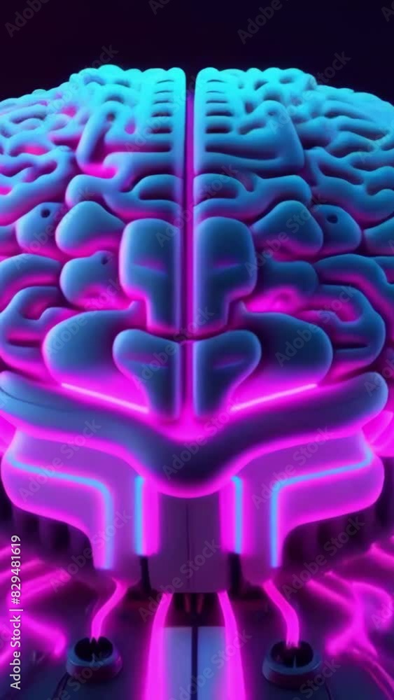 human cyber brain installed in a digital board as a concept of future ...