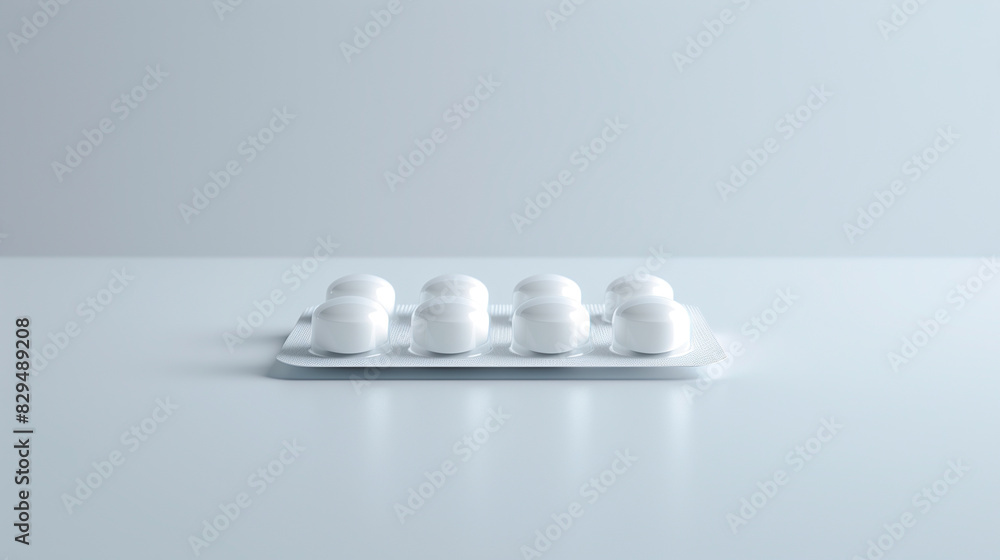 Pharmaceutical Blister Pack with White Capsules Stock Photo | Adobe Stock