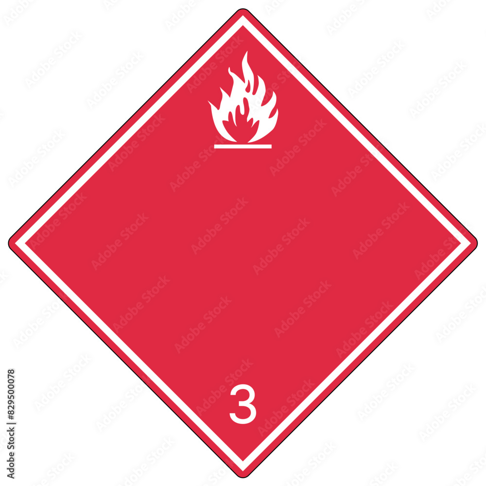 International wordless placard class 3 flammable liquids Stock Vector ...