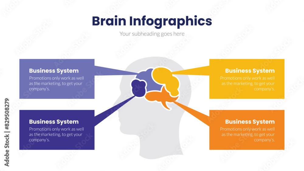 Creative Business and Marketing human brain infographic concept lobe ...