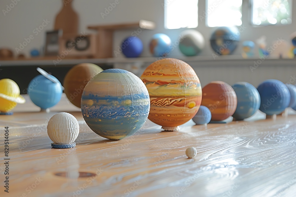 3D-Printed Solar System Model Accurate Planet Details with Display ...