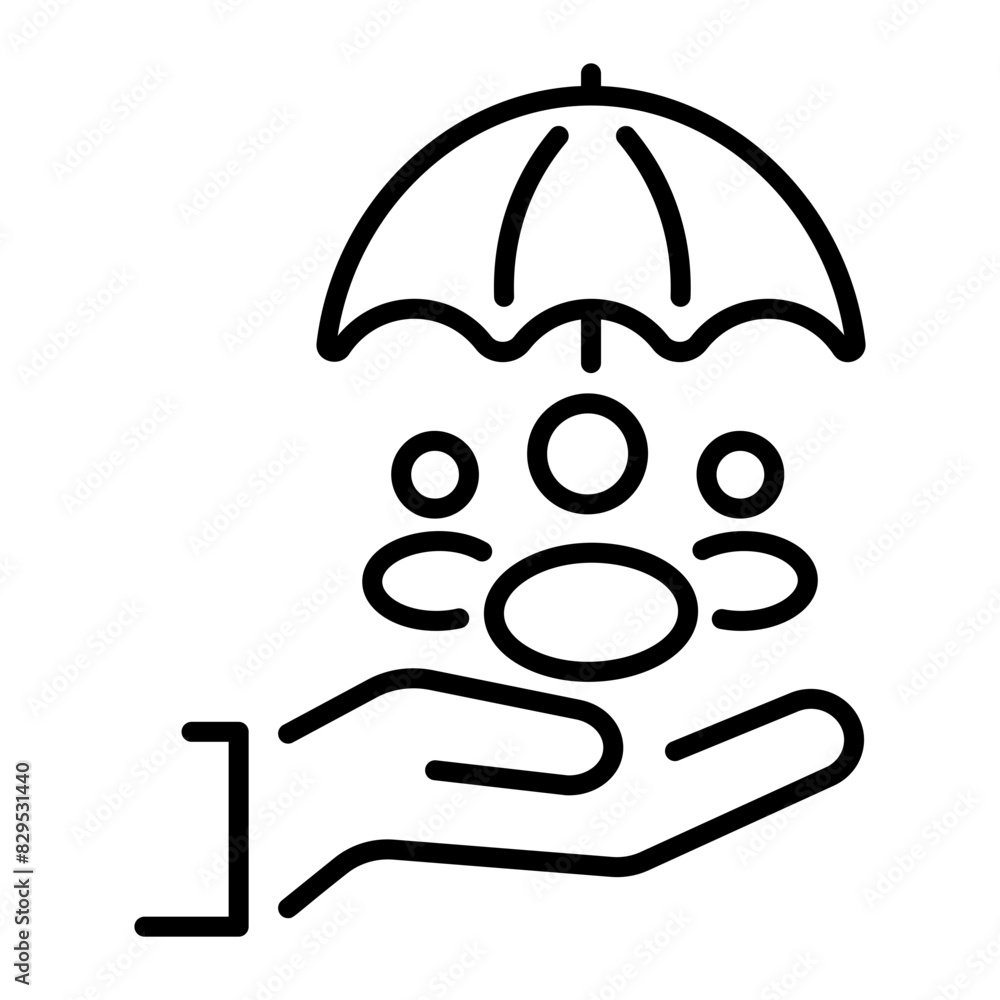 Editable linear icon of social safety Stock Vector | Adobe Stock