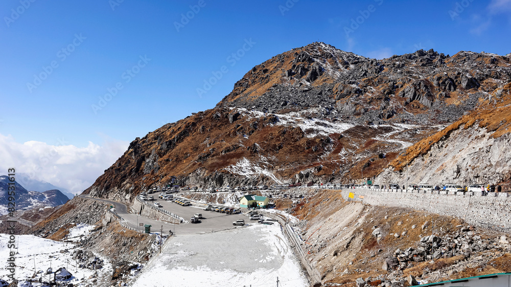INDIA, GANGTOK, INDIA-CHINA BORDER, December 2023, Tourist, at View of ...