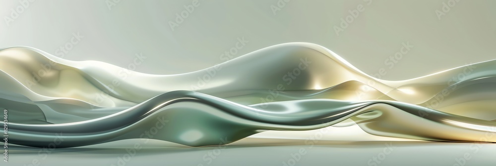 gold , siver gradient, curved shape, white background, 3d render ...
