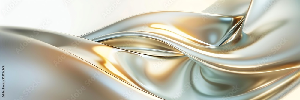 gold , siver gradient, curved shape, white background, 3d render ...