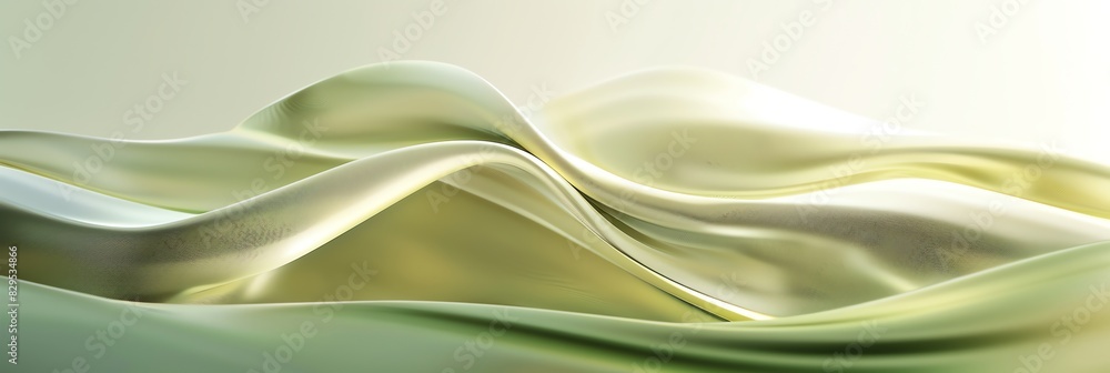 gold , siver gradient, curved shape, white background, 3d render ...