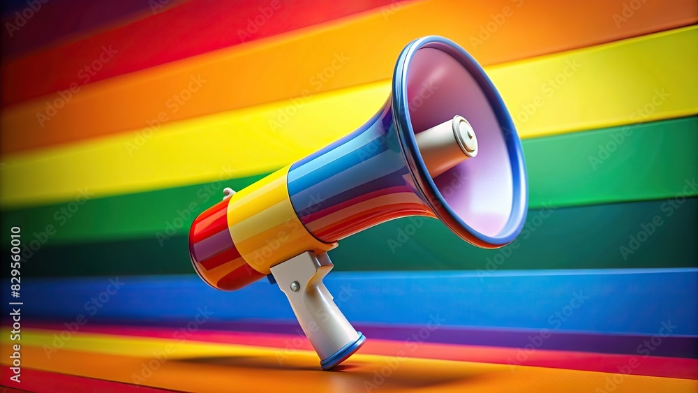 Rainbow colored megaphone and microphone symbolizing LGBTQ and gender ...