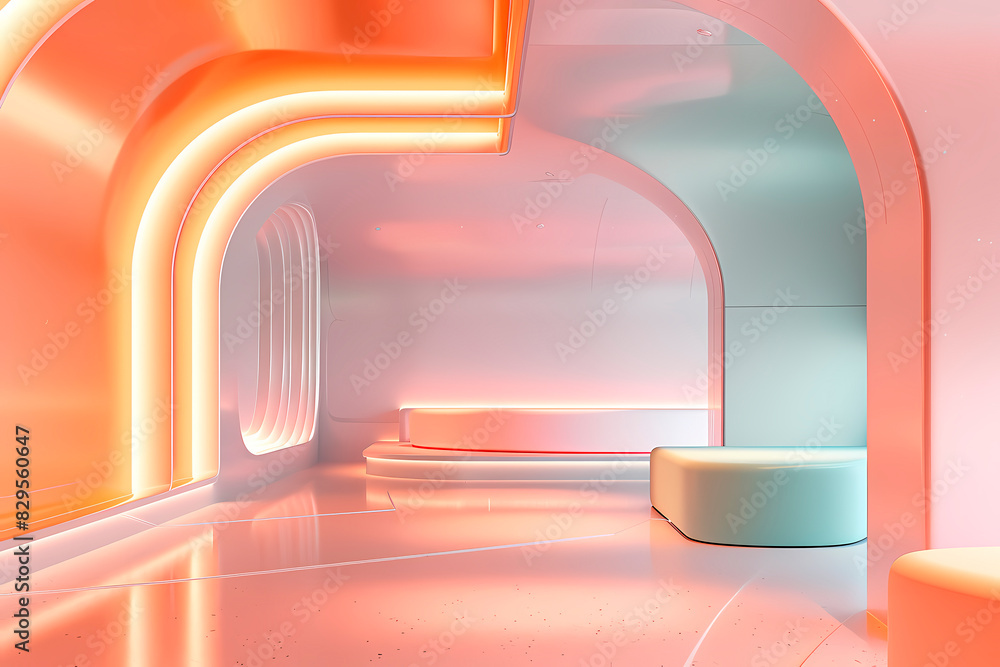 Showcasing a futuristic design, the image features pastel-colored ...