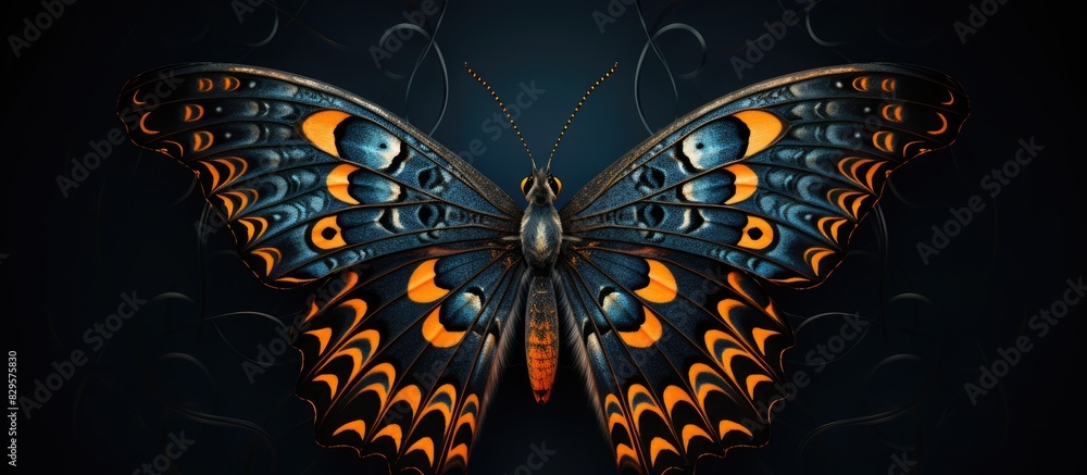 Morpheus butterfly showing its distinctive features with intricate ...