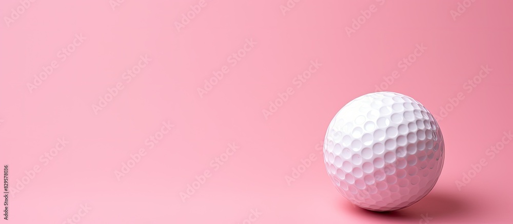 Golf ball on a pink background with copy space image for a feminine ...