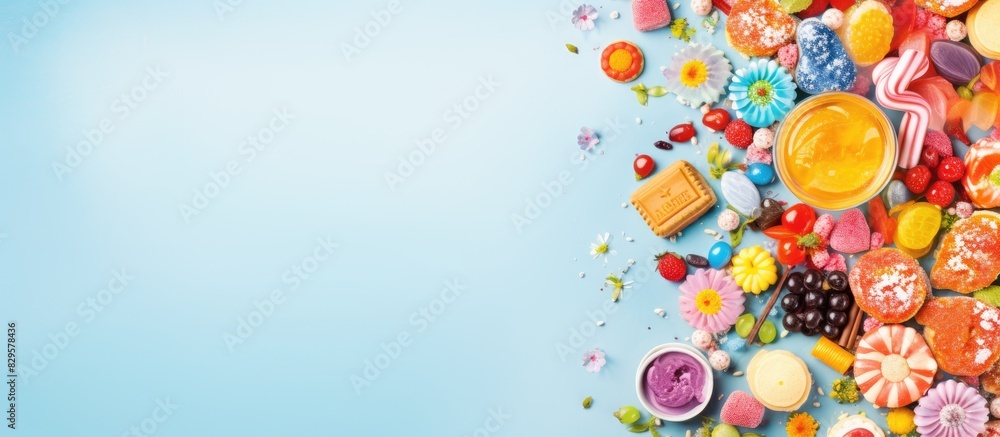 Bright party background with a colorful array of different child s ...