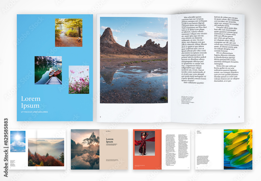 Voyager Photo Magazine Layout Stock Template | Adobe Stock