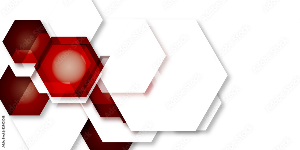 Vector hexagon banner design background with hexagon pattern. Digital ...