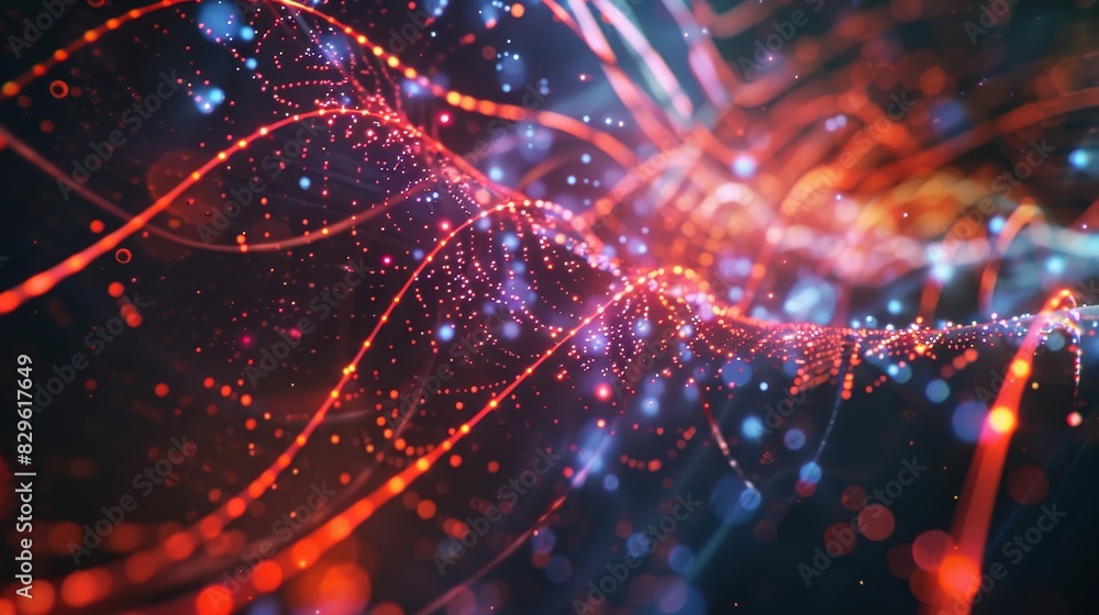 Abstract digital artwork featuring vibrant electric lines and glowing ...