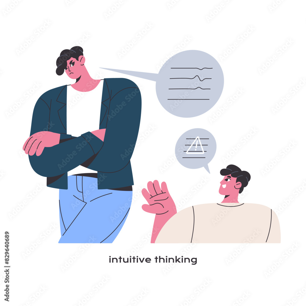 Person with intuitive thinking feeling lie during conversation ...