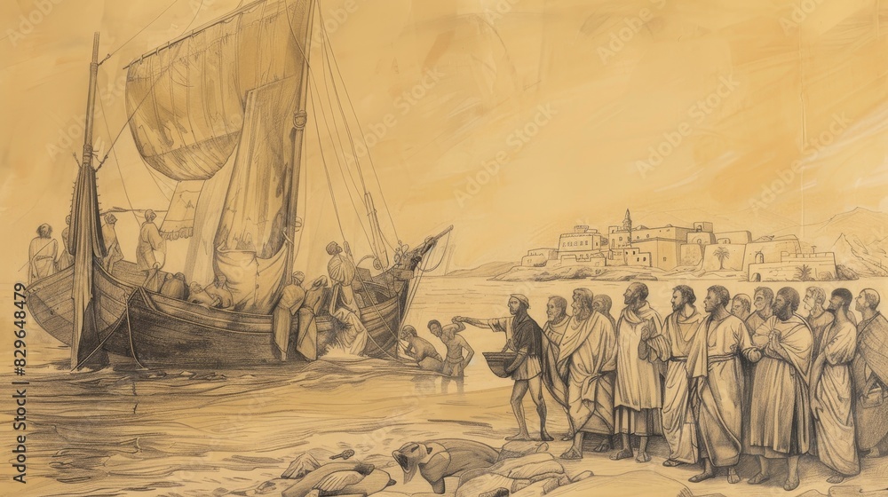 Biblical Illustration: Paul's Shipwreck, Survival on Malta, Islanders ...