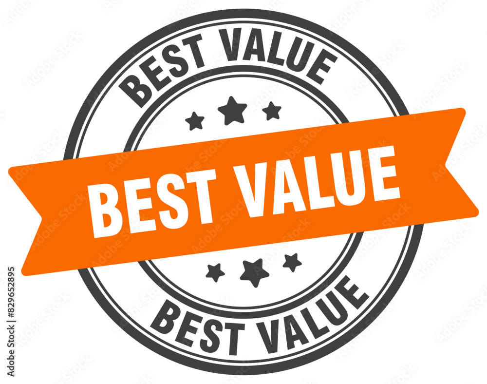 best value stamp. best value label on transparent background. round ...