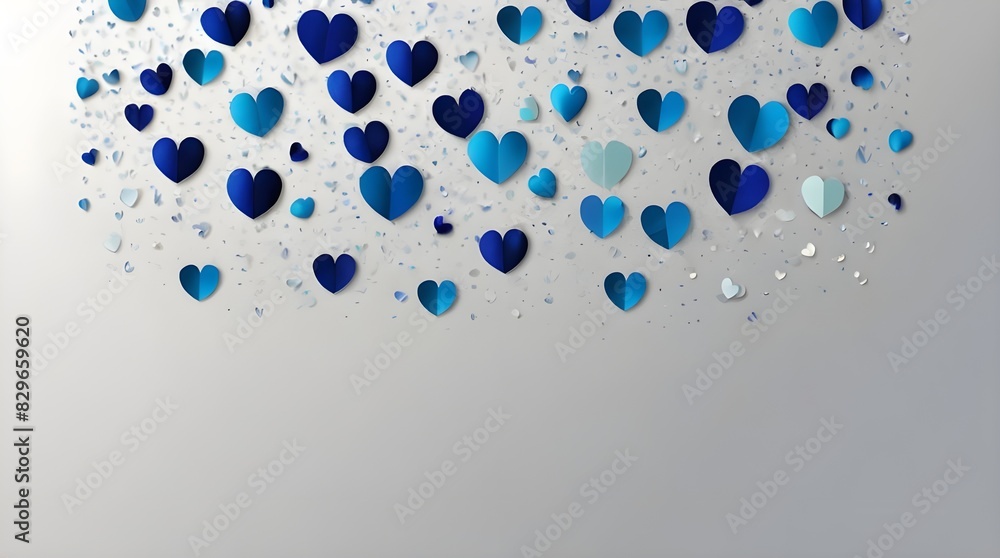 Romantic love background with long horizontal border made of beautiful ...
