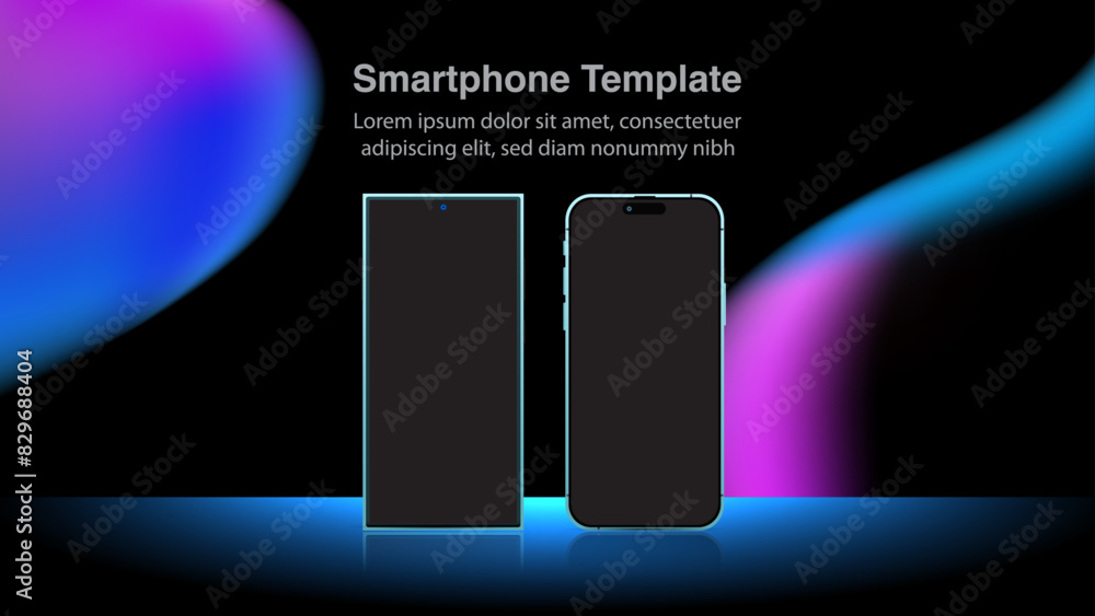 Smartphone and Mobile App Presentation, Web Banner, background and ...