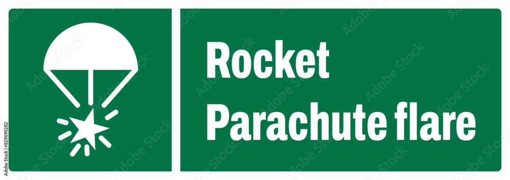 ISO emergency and first aid safety signs_rocket parachute flare ...