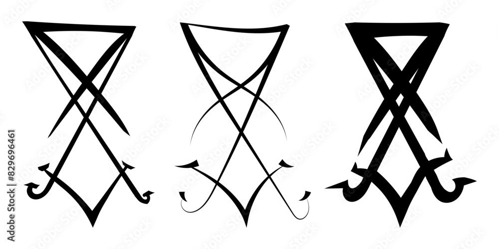 Sigil of Lucifer icon, sticker or t-shirt print design illustration in ...