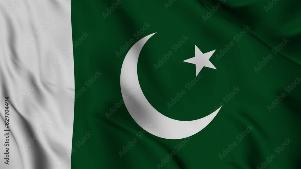 Pakistan Flag waving animation seamless loop. 4k Stock Video | Adobe Stock