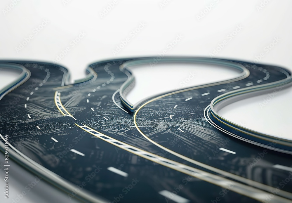3D rendering of infinity symbol road in adventure route concept ...