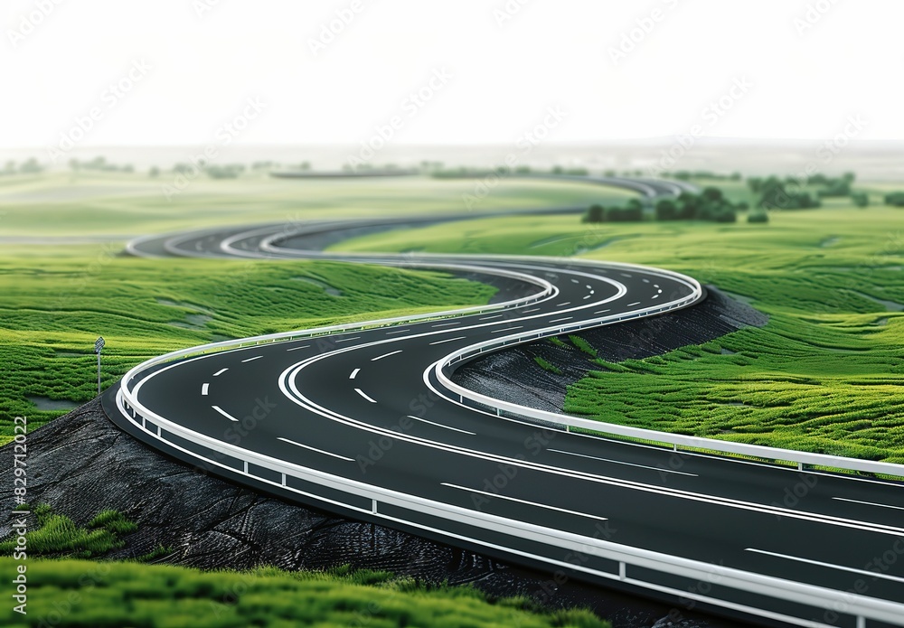 3D rendering of infinity symbol road in adventure route concept ...