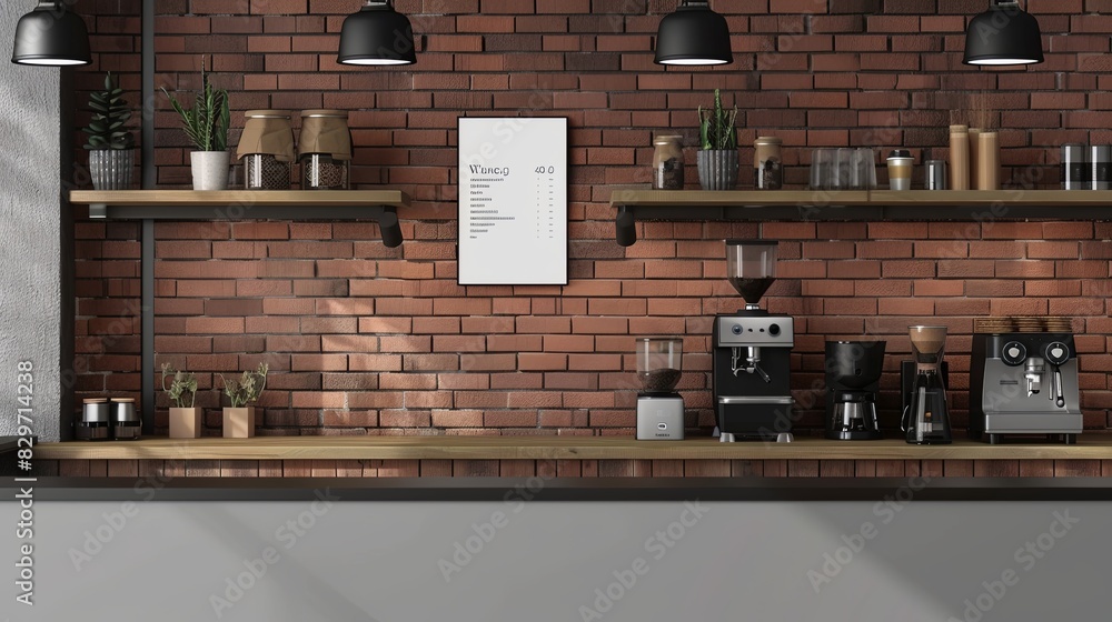 Street food cafe design background mockup. Identity coffee shop ...