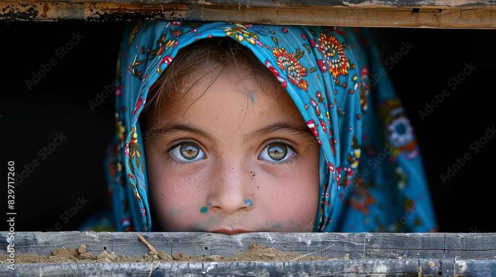 Children with sorrowful expressions in a harsh, deadly setting ...