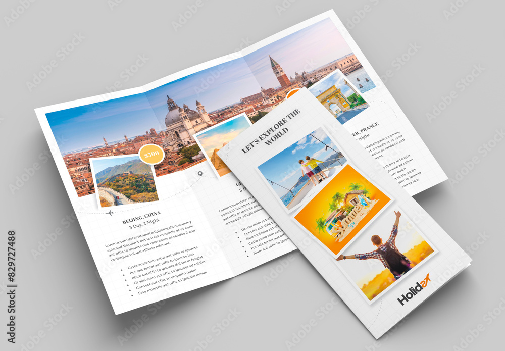Travel Trifold Brochure Layout Stock Template | Adobe Stock