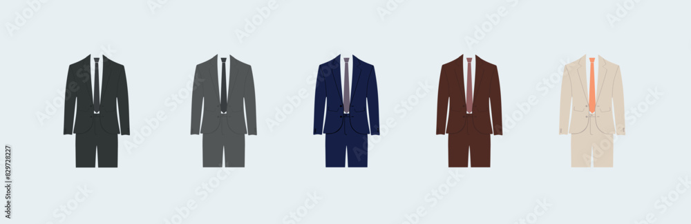 Different set man suit colors. The right color combination of suit ...