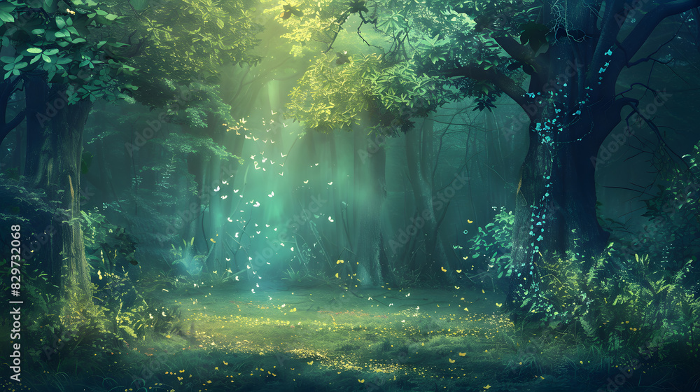 beautiful fairytale enchanted forest texture background. Generative AI ...