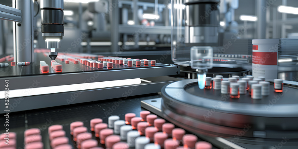 Automated Pharmaceutical Production Line , High-Tech Drug Manufacturing ...