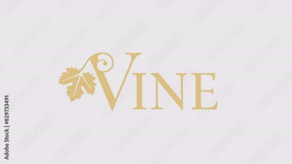 Grapevine with grape leaf graphic animation. Alpha channel. Transparent ...