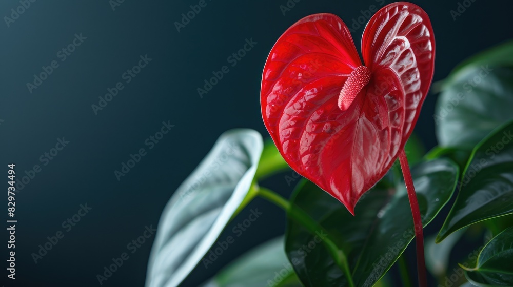 Anthuriums Describing the red heart shaped flower of Anthuriums as a ...