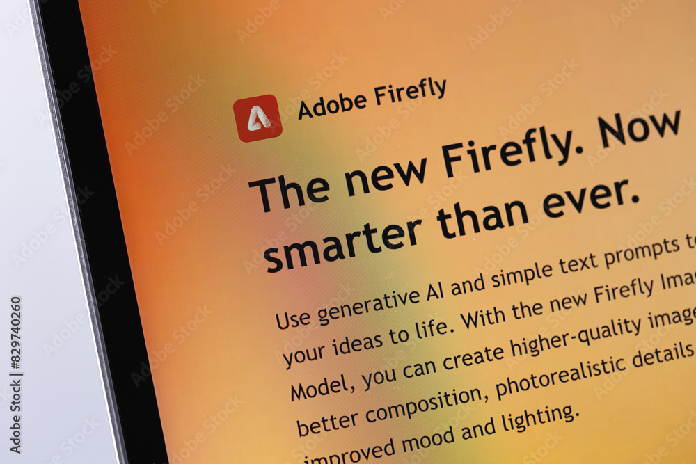 Adobe Firefly on a screen smartphone. Adobe Firefly, a product of Adobe ...