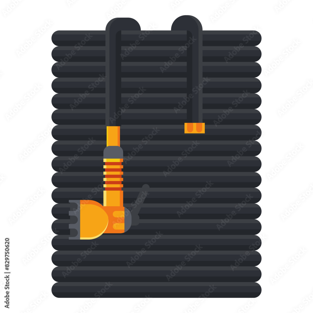 Hose with sprayer vector cartoon illustration isolated on a white ...