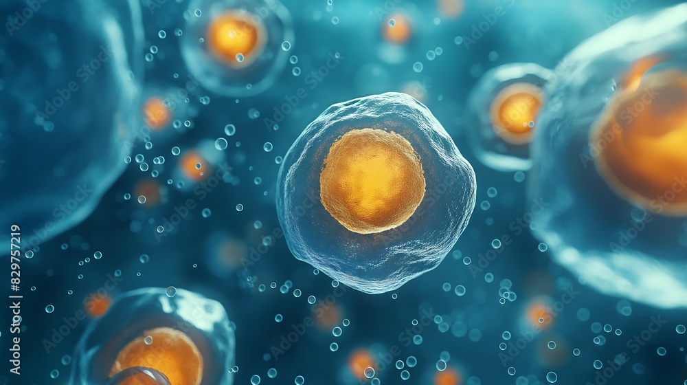 Microscopic View of Human Cells Stock Photo | Adobe Stock