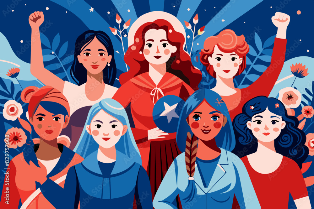 Women's rights movement, featuring strong women in bold, empowering ...
