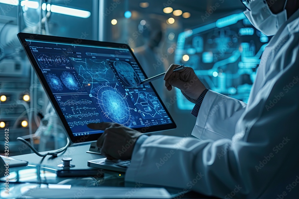 Healthcare and medical concept, doctor doing research diagnosis of ...